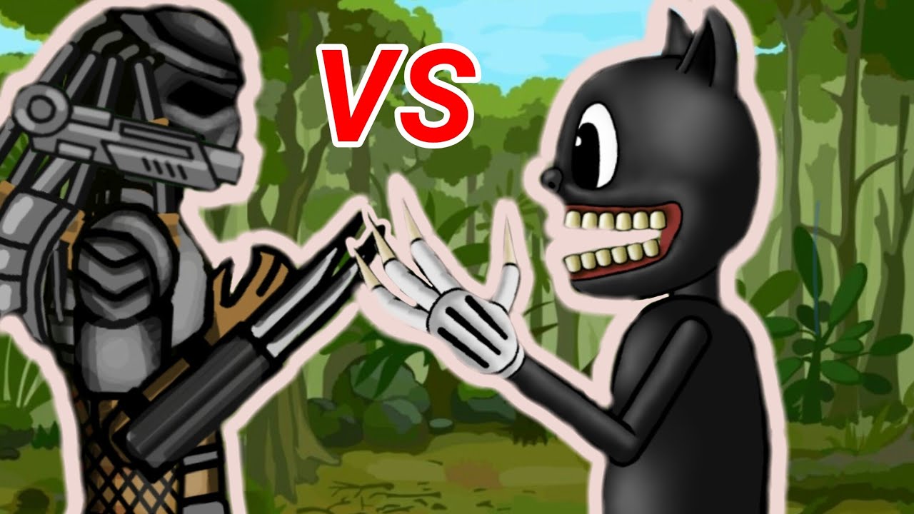 predator versus cartoon cat - Drawing cartoons 2 part 2 - YouTube