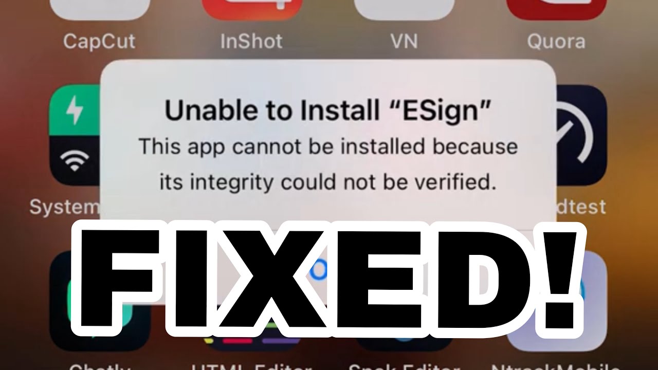 How to fix “unable to install ESign” on iPhone - YouTube