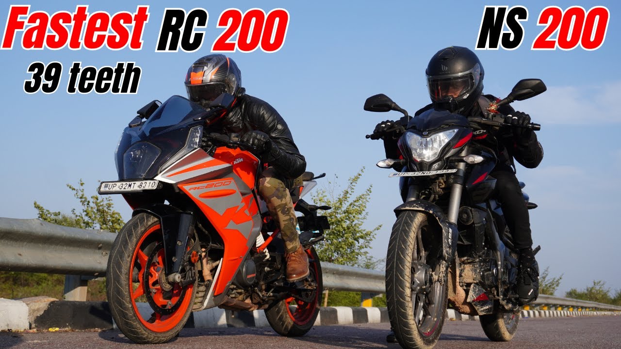 Fastest RC200 with 39 Teeth Sprocket vs NS200 Drag Race - YouTube