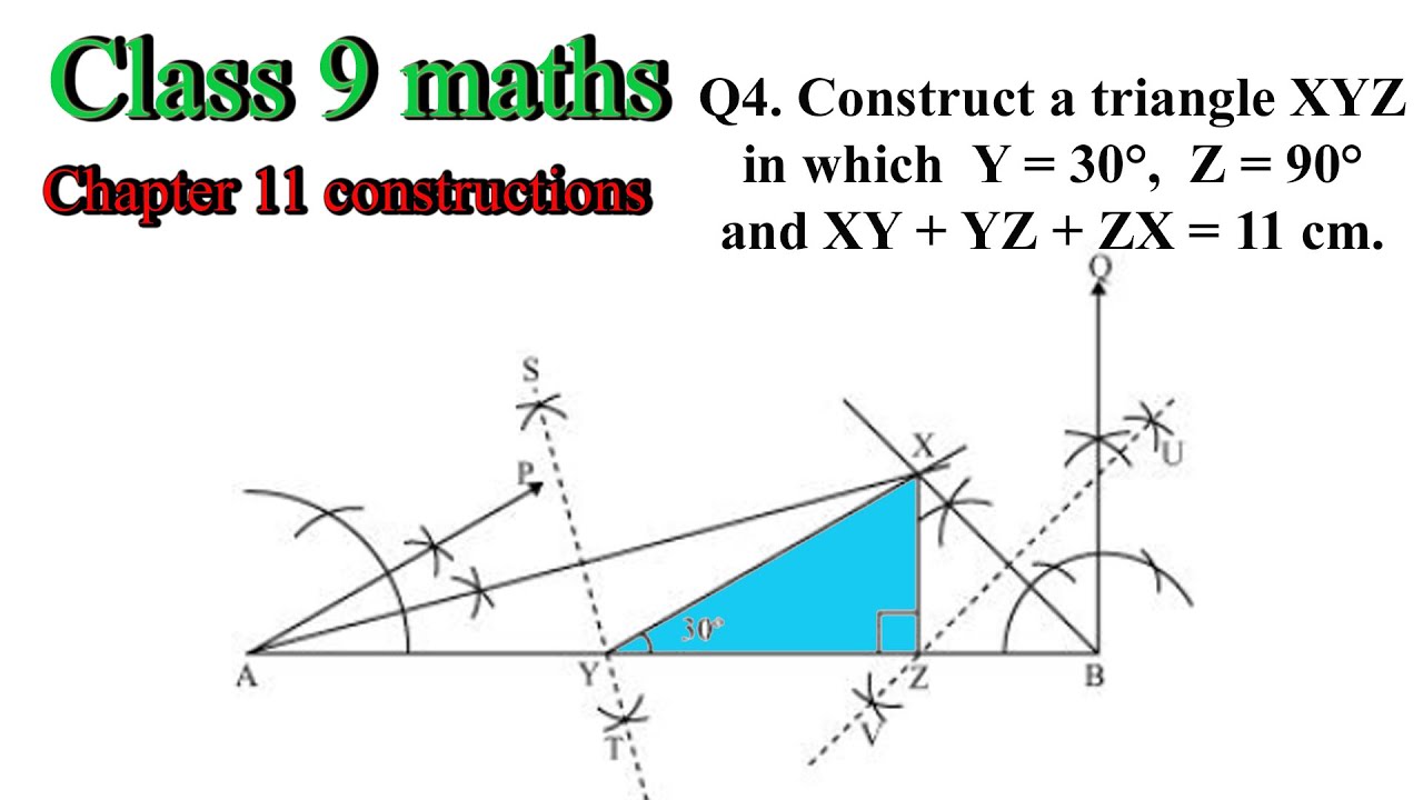 Construct A Triangle XYZ In Which Y 30 Z 90 And XY YZ ZX