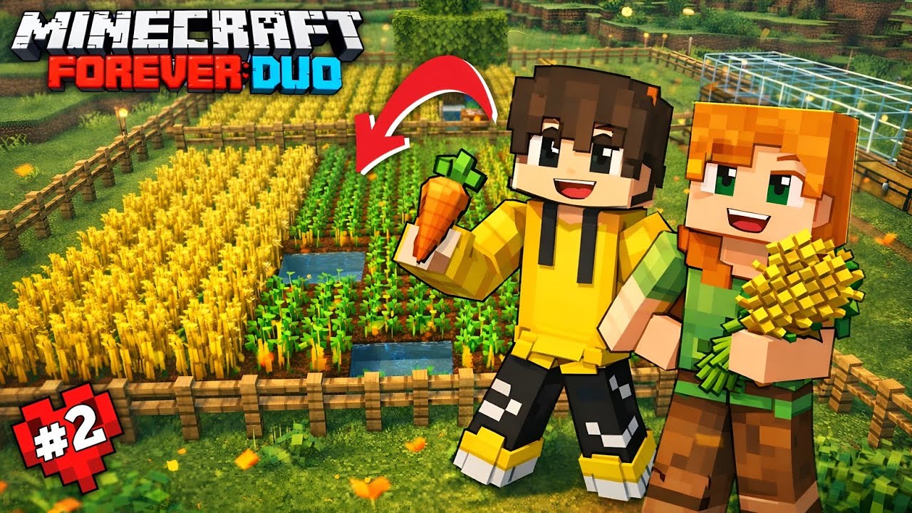 Minecraft Forever Duo 🌾 | Wheat & Carrot Farm Build | Duo Survival EP ...