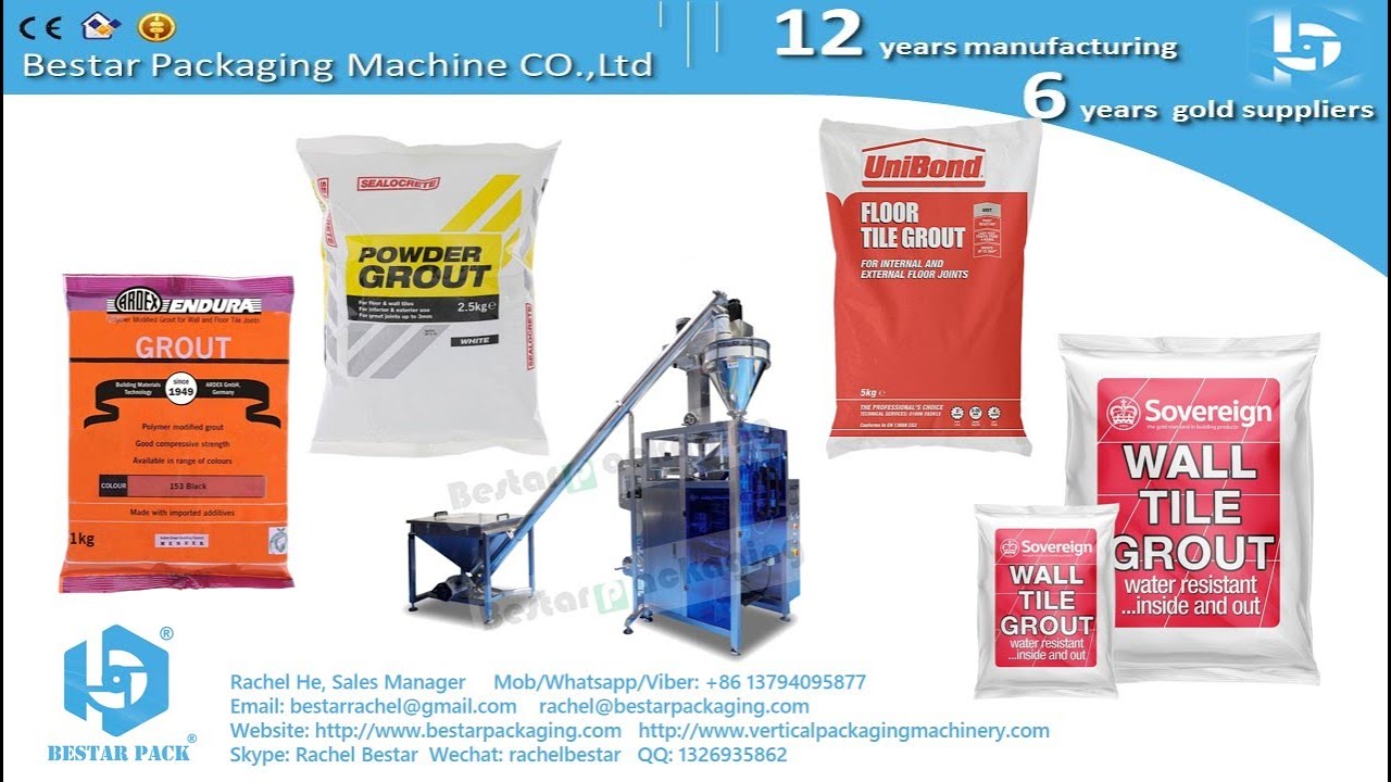 1KG Wall putty powder packaging machine, Wall tile grout powder packing ...