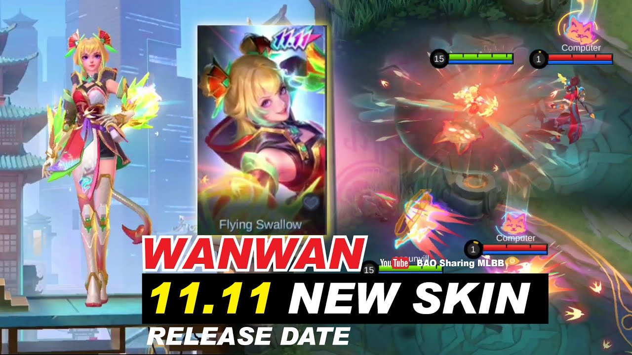 WANWAN 11.11 Skin Flying Swallow RELEASE DATE And Skill Effect | MLBB ...