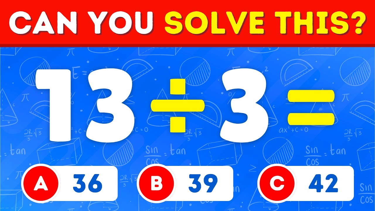 Math Quiz for kids 🤓 Easy, Tricky, and Impossible Levels - YouTube