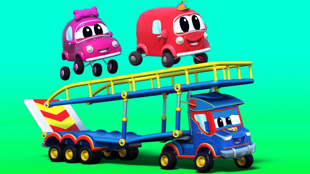 Çocklar için Kamyon çizgi filmleri Süper TAŞIMA KAMYONU ve AKROBATİK ...