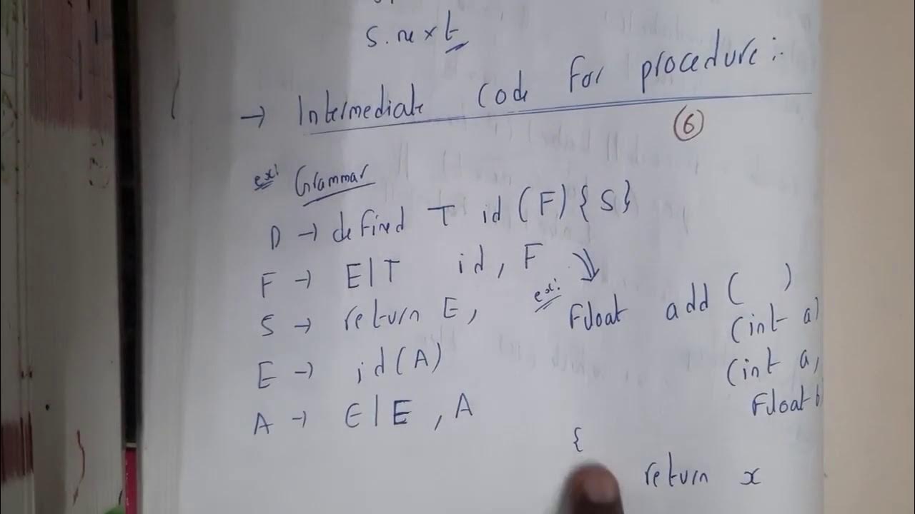 5.6 Intermediate code for procedures - YouTube