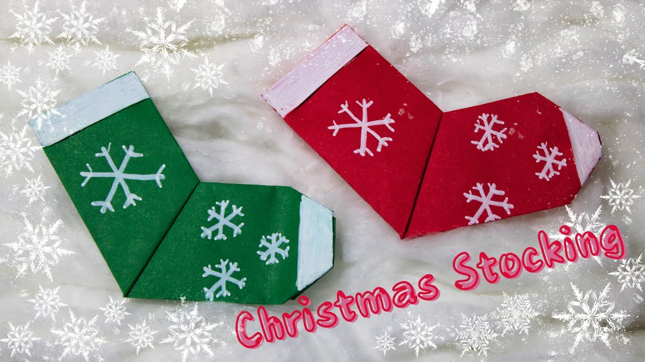 How To Make Origami Christmas Socks | Easy Origami Christmas Stocking ...