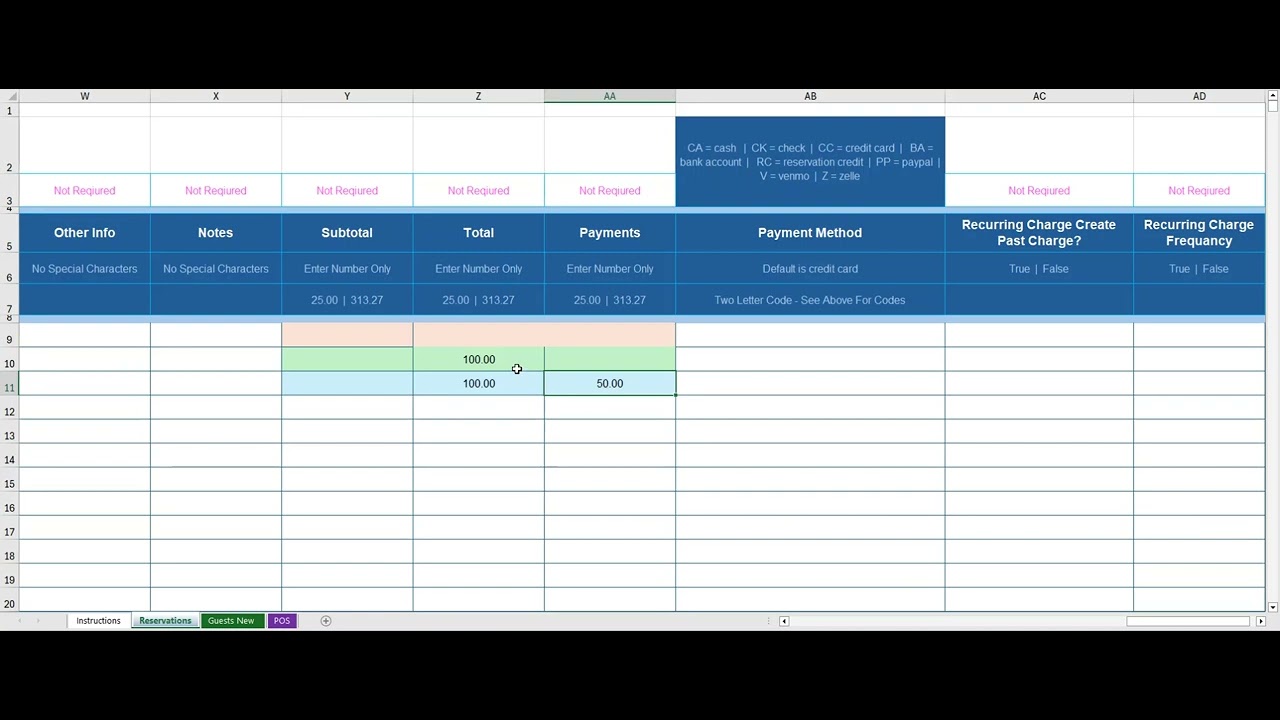 Firefly Data Import Sheet - Reservations - Payments - YouTube
