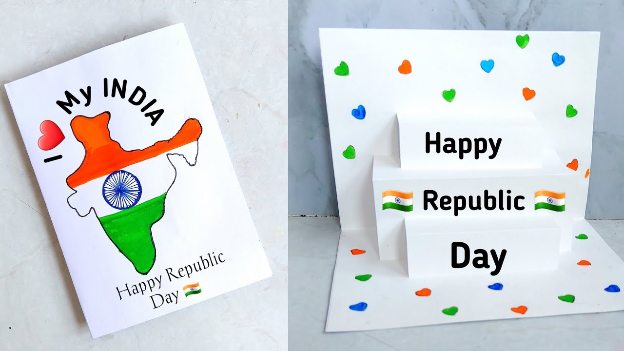 white paper republic day card making ideas for school competition ...