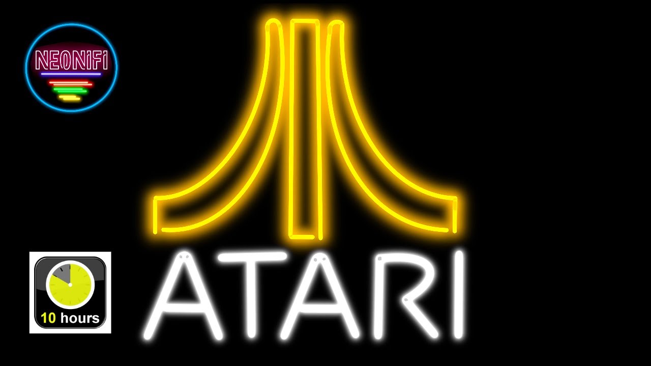 Atari Neon Yello Logo - 10 Hours - OLED Safe - No Burn-in - YouTube