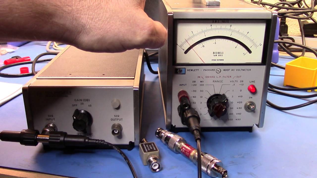 HP 461A Amplifier (with a cameo from a HP 400F AC Voltmeter) - YouTube
