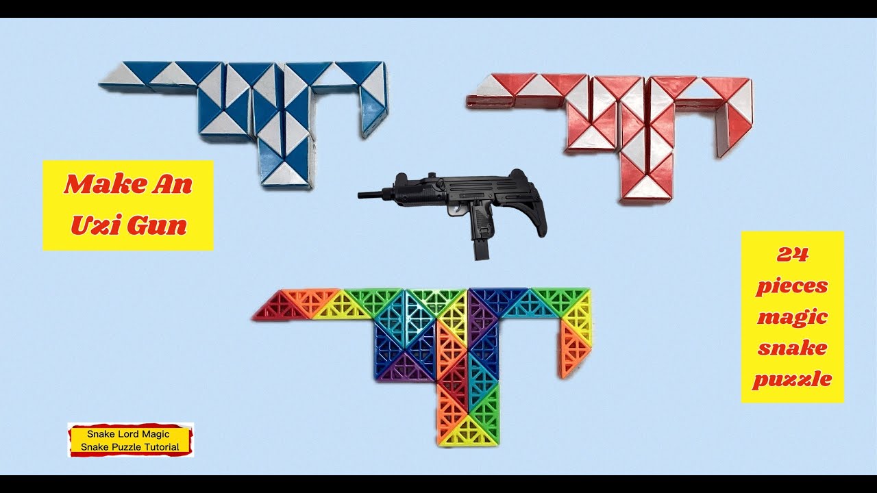 Make An Uzi Gun - 24 Pieces Magic Snake Puzzle # ...