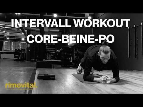 Ganzheitliches Core, Beine, Po Intervall Training