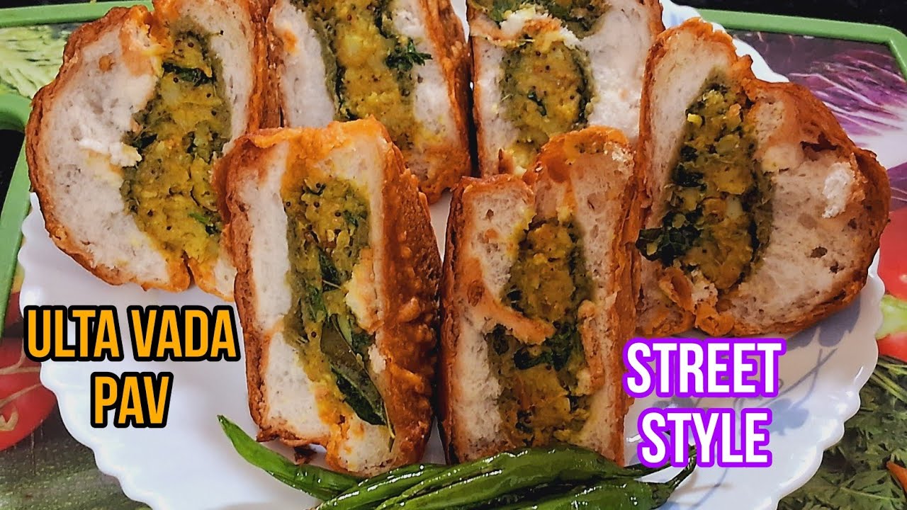 तीखा चटपटा उल्टा वड़ा पाव |Street style Ulta Vada Pav Recipe ...