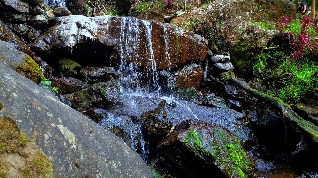 River Sound waterfall falling on rocks | Relaxing water sounds | Nature ...