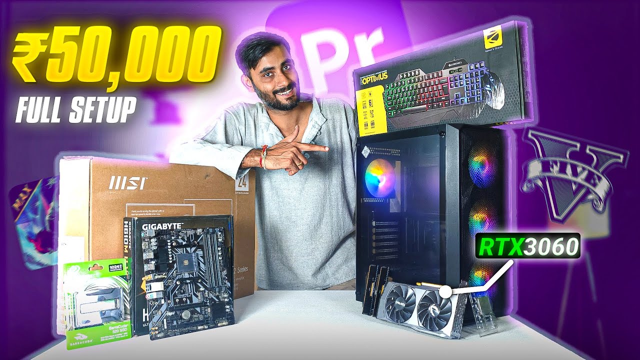 50,000/- Rs Full Gaming PC With Moniter ⚡ Ryzen 7 ⚡ 32GB Ram & RTX 3060 ...
