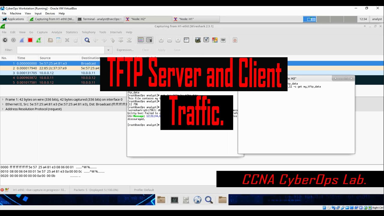 Ccna Cybersecurity Operations Lab Using Wireshark To Examine Tftp And Udp Captures Youtube