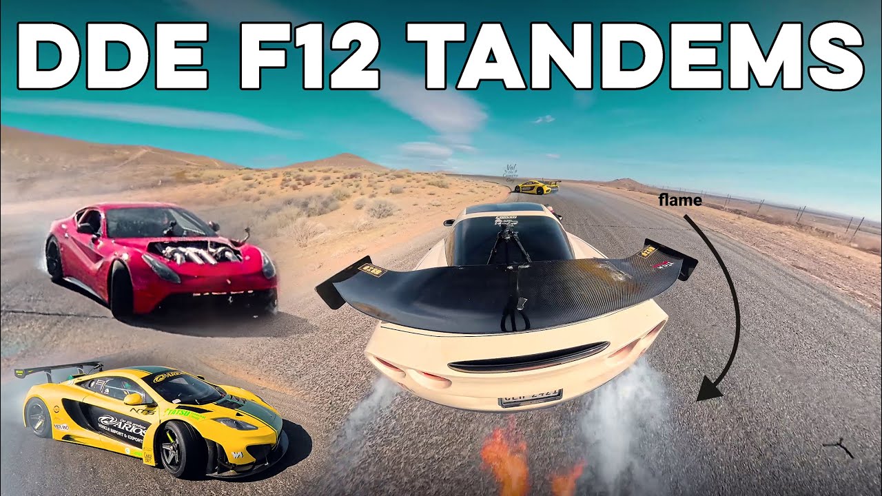 TANDEMING with the DDE TWIN TURBO F12 and a McLaren GT3 DRIFT Car ...