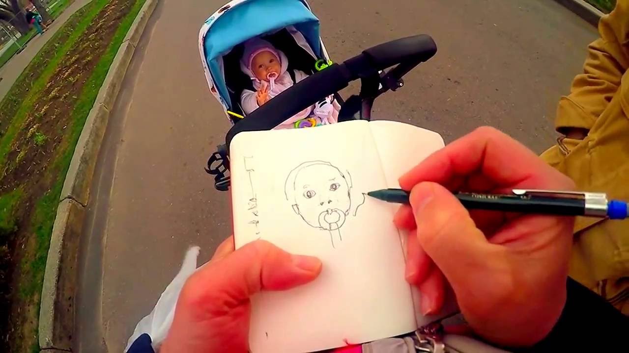 A quick pen drawing of our little baby Alice - YouTube