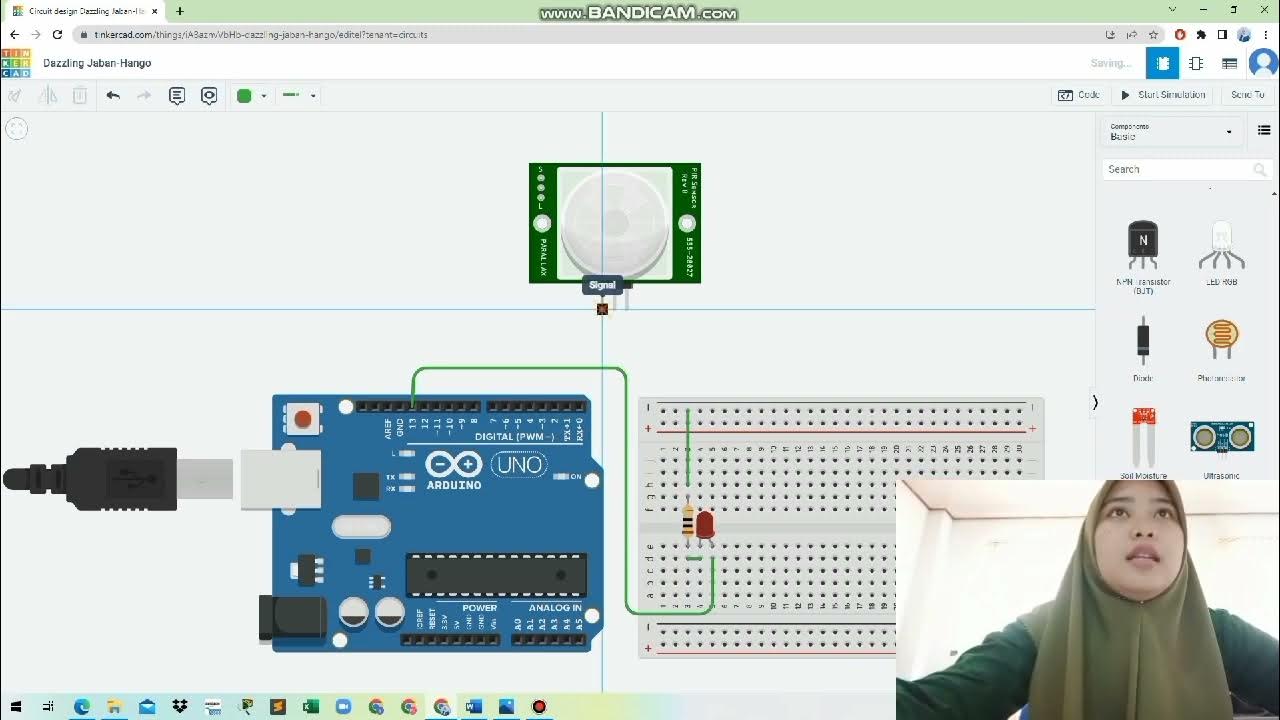 TUTORIAL MEMBUAT LAMPU SENSOR GERAK PIR ARDUINO TINKERCAD - YouTube