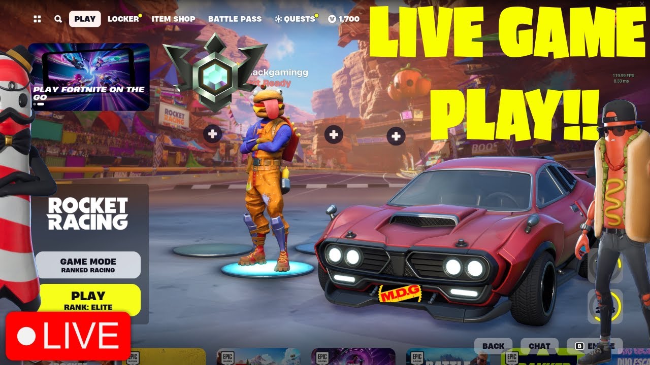 LIVE - Elite Ranked Rocket Racing!! Live Gameplay!! - YouTube