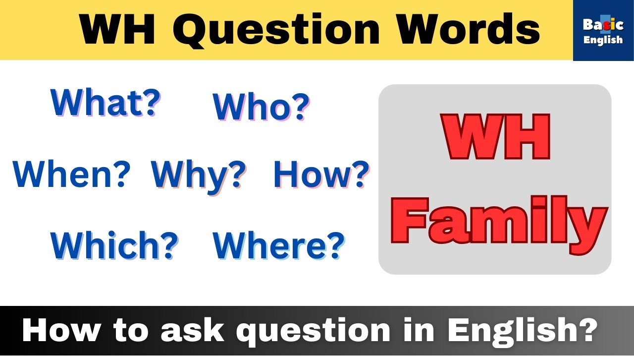 WH Question Words | WH Family words in English | WH words Who, What ...