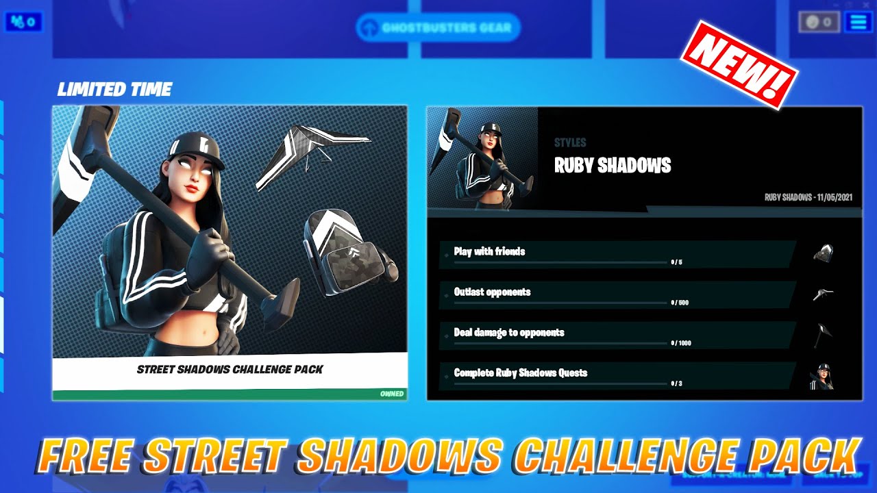 *NEW* FREE Street Shadows Challenge Pack Item Shop Preview & Showcase ...
