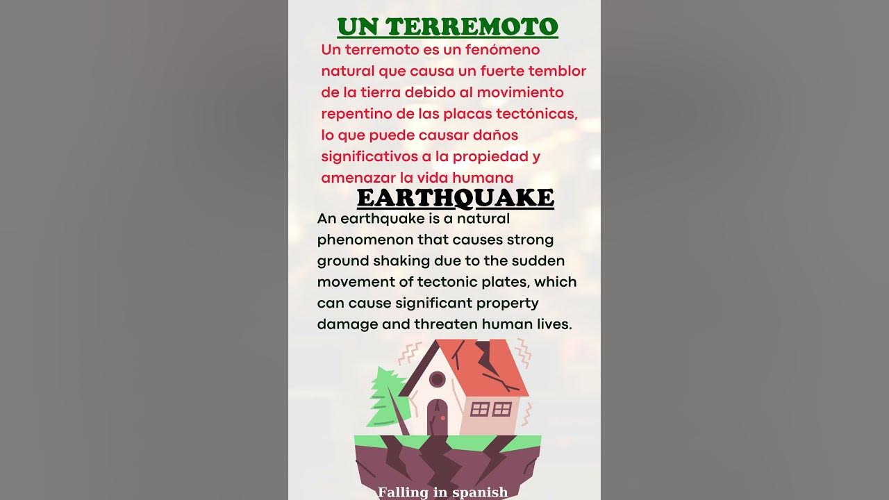 Un terremoto(earthquake(Spanish vocabulary) #español #learnenglish # ...