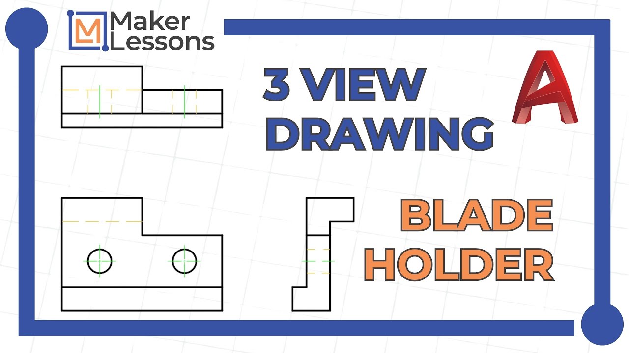 Learn AutoCAD: Simple 3 View Orthographic Projection Tutorial - YouTube
