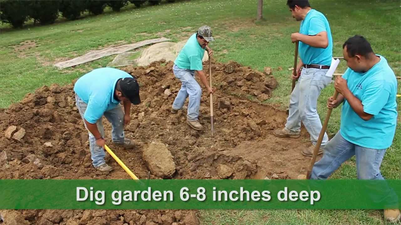 Rain Garden Step 3: Digging and Filling - YouTube