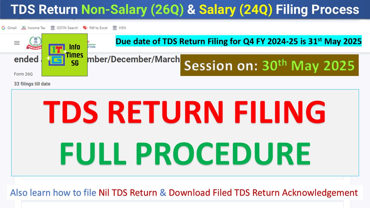 TDS Returns Filing - Full Process | Fvu Preparation & Upload | Form 26Q ...