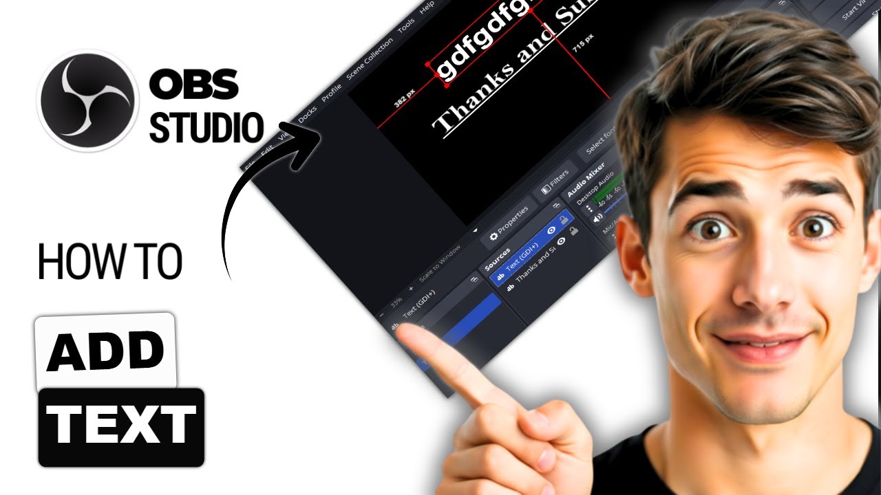 How to add text in OBS Studio - YouTube
