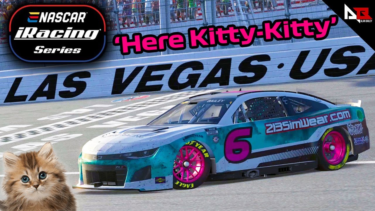 Here Kitty Kitty! - eNASCAR iRacing Series at Las Vegas - YouTube