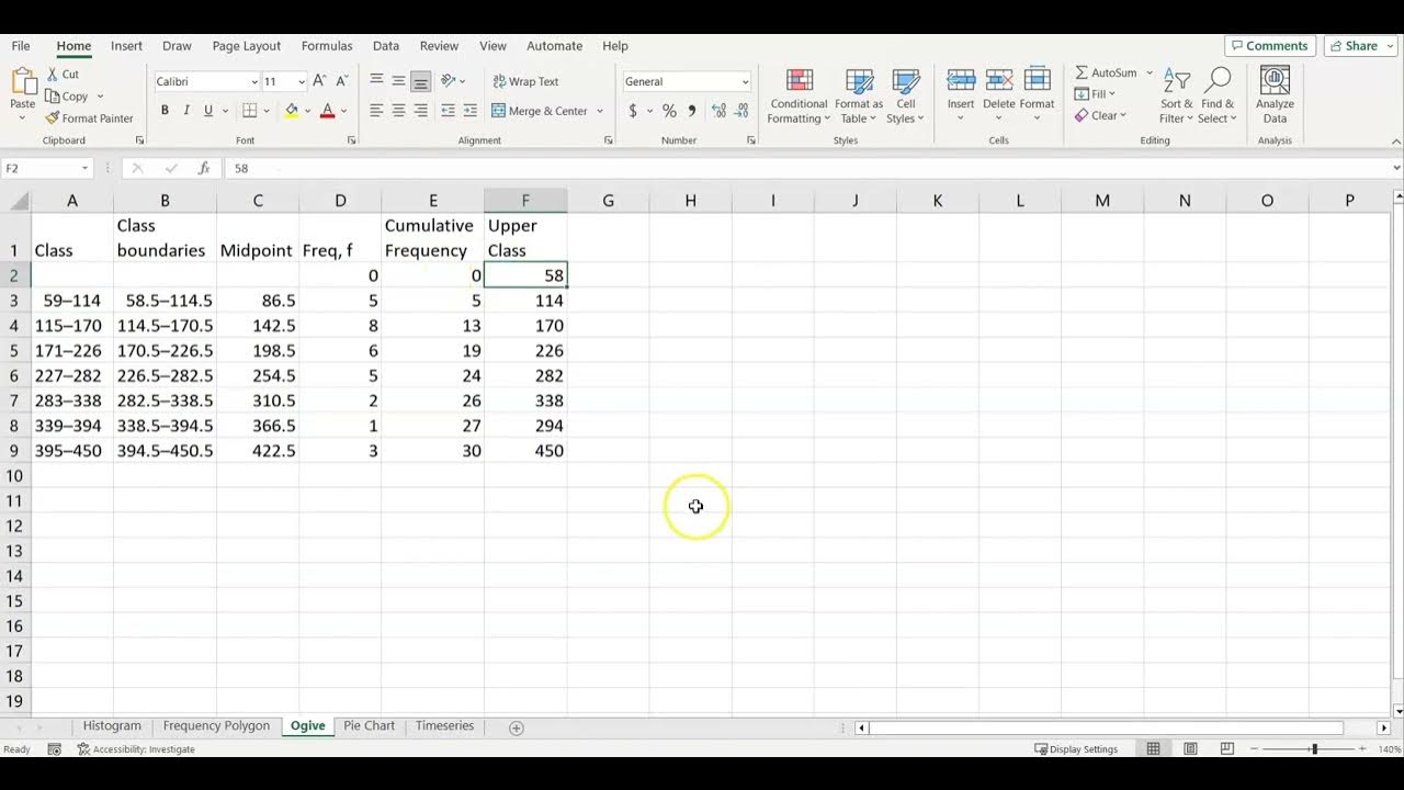 How to Make an Ogive in Excel - YouTube