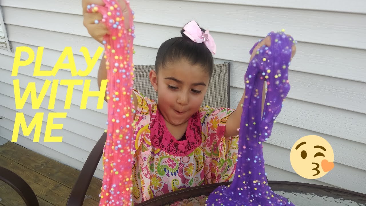 Awesome Slime Mixing Purple and Pink SLIME! Playing with Barbies/ fun ...
