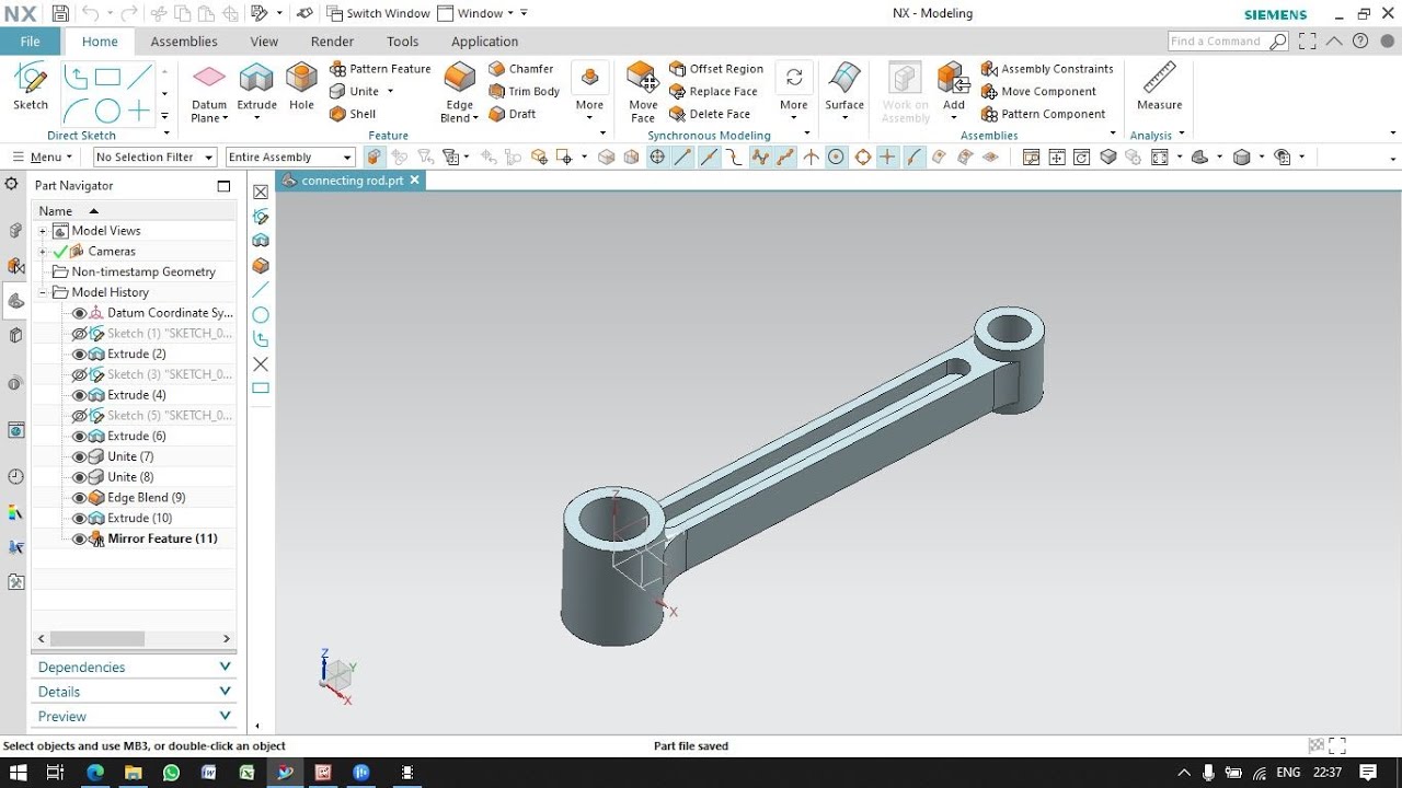 Connecting Rod in NX - YouTube