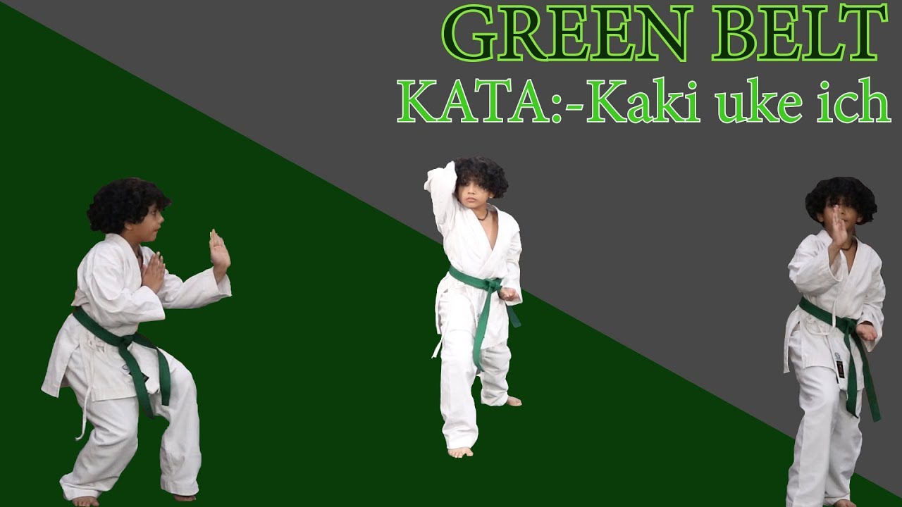 Karate Green Belt Kata - Kaki Uke ich | Kiaan Nair - YouTube