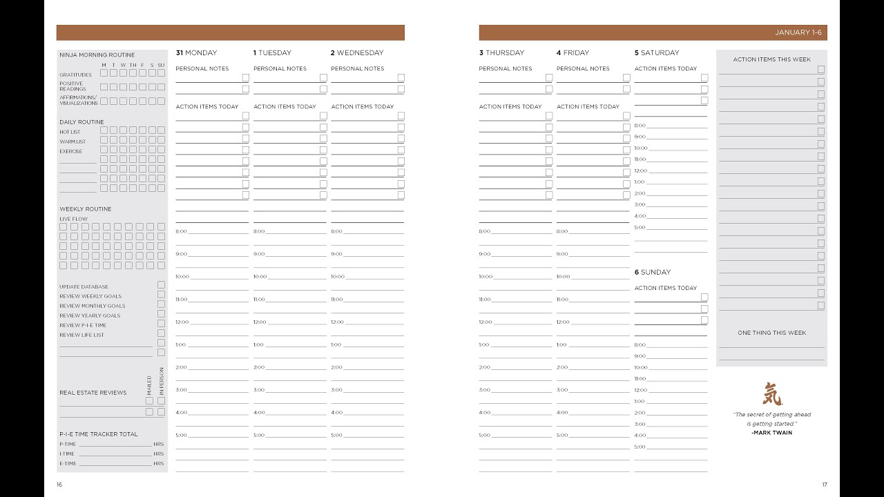 Weekly View. Ninja Planner 2019 - YouTube