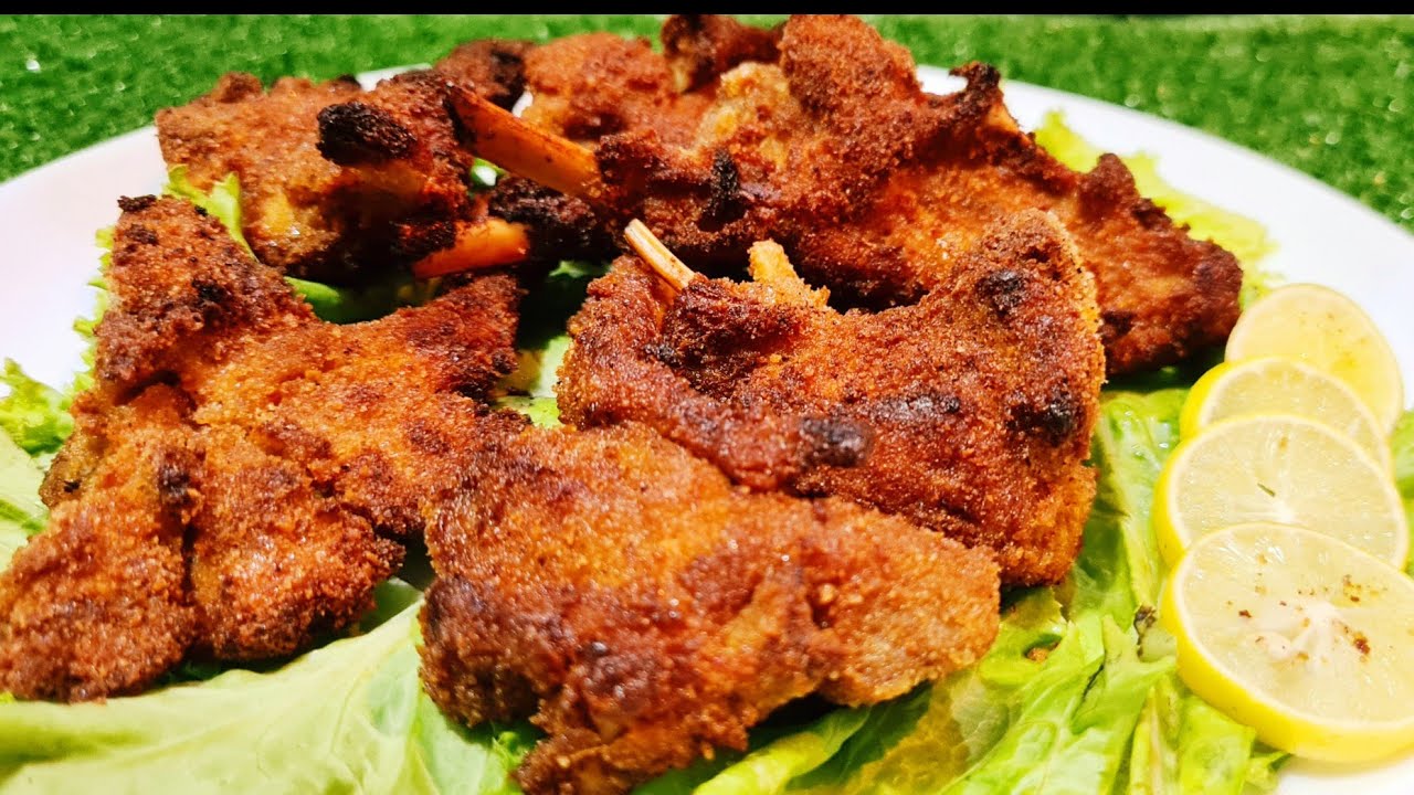 Mutton Chops Fry Recipe | Masalaydar Mutton Chops | Tandoori Mutton ...