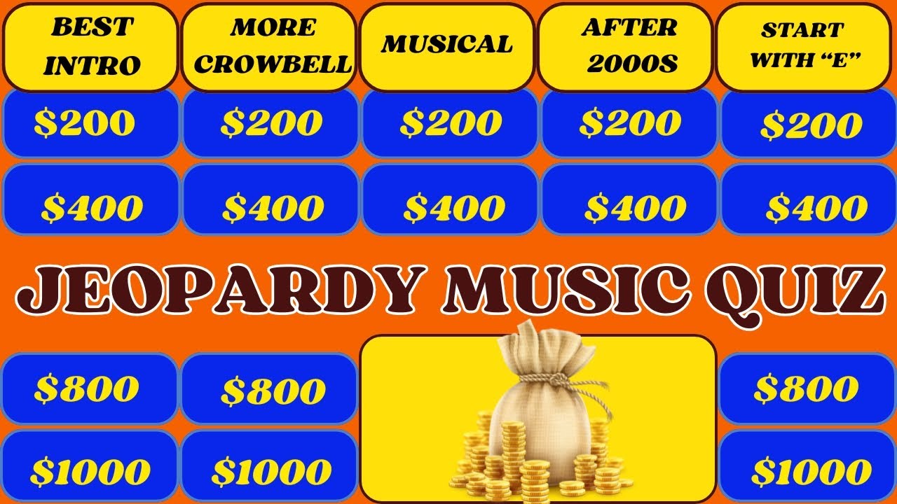 MUSIC QUIZ JEOPARDY STYLE: Can You Guess 25 SONGS? - YouTube