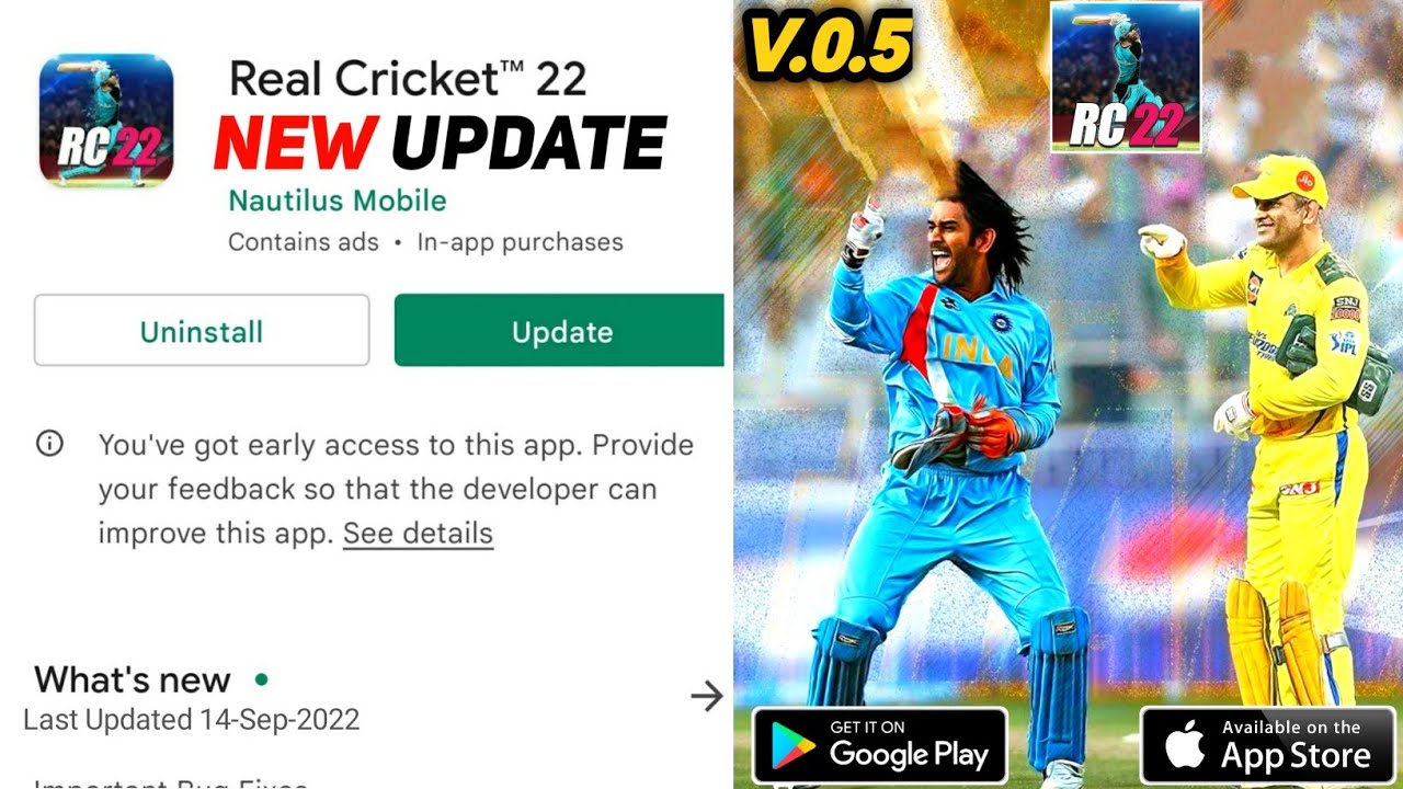 Real Cricket™22 New Update | Real Cricket 22 Version 0.5 | Rc22 Squad ...