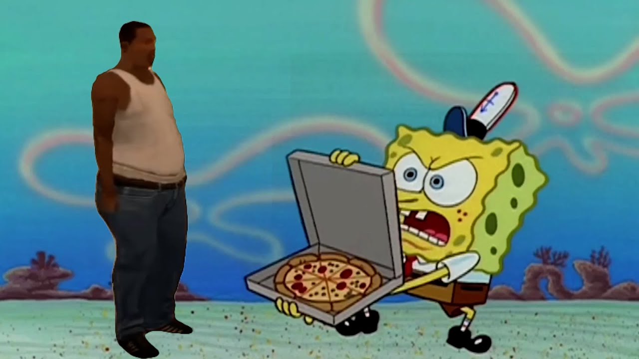 Fat CJ trying to get a pizza from Spongebob - YouTube