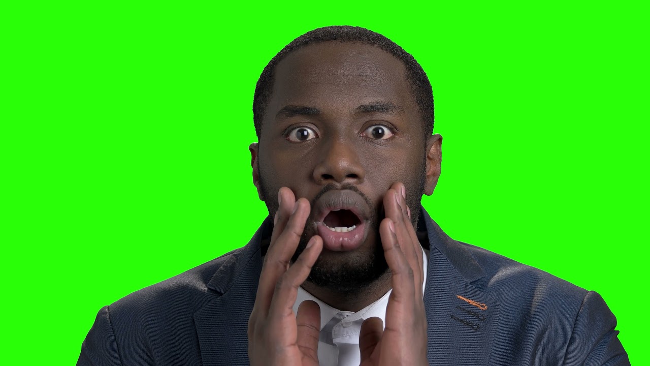 Green Screen | Chroma Key | face of shocked man on green screen ...