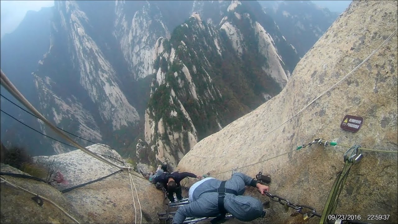 HuaShan Mountain most dangerous hike in the world !! soldier path and ...