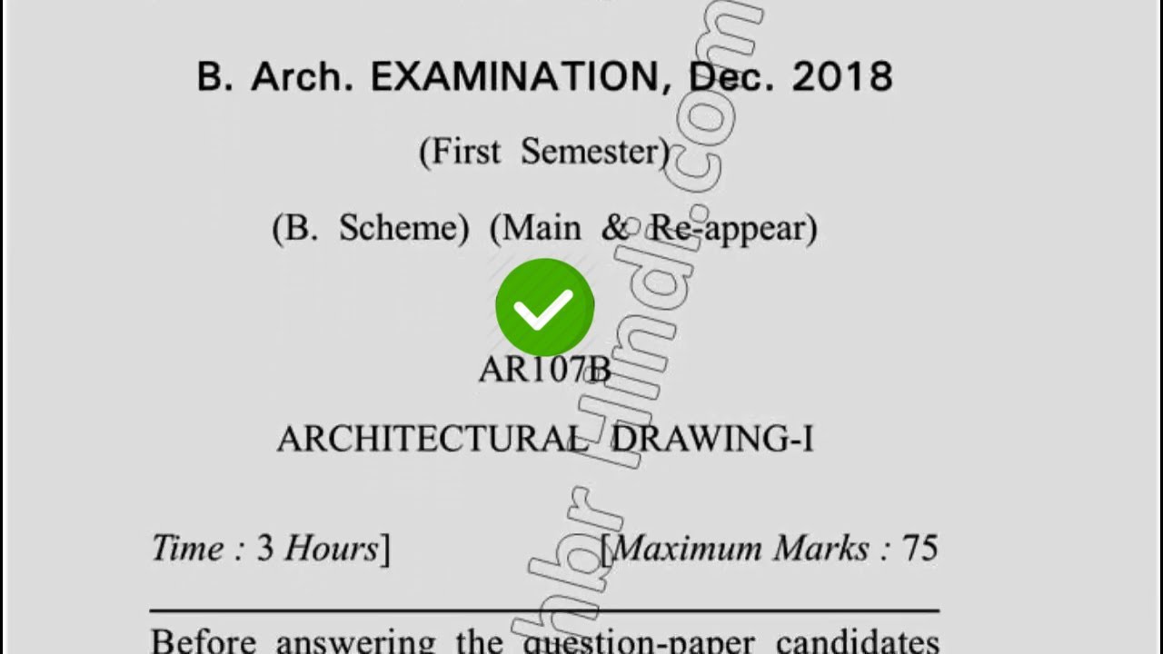 2018 Dcurst BARCH 1st Sem Architecural Drawing Question Paper - YouTube