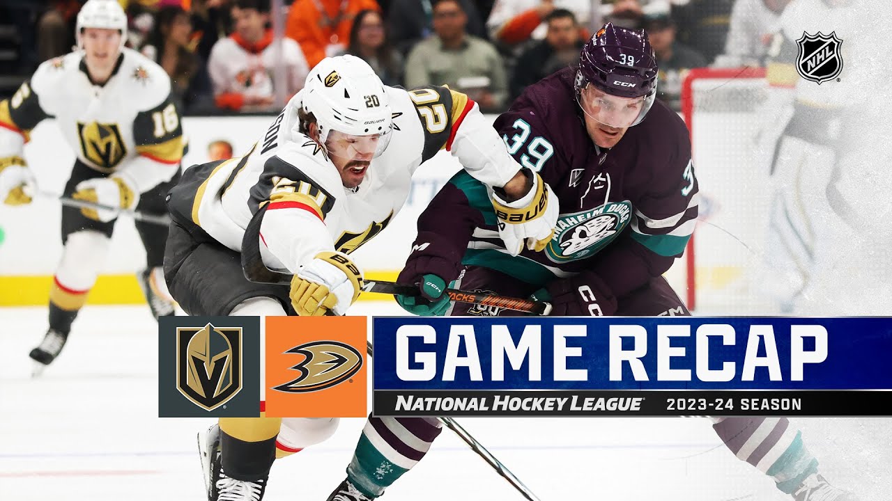 Golden Knights @ Ducks 12/27 | NHL Highlights 2023 - YouTube