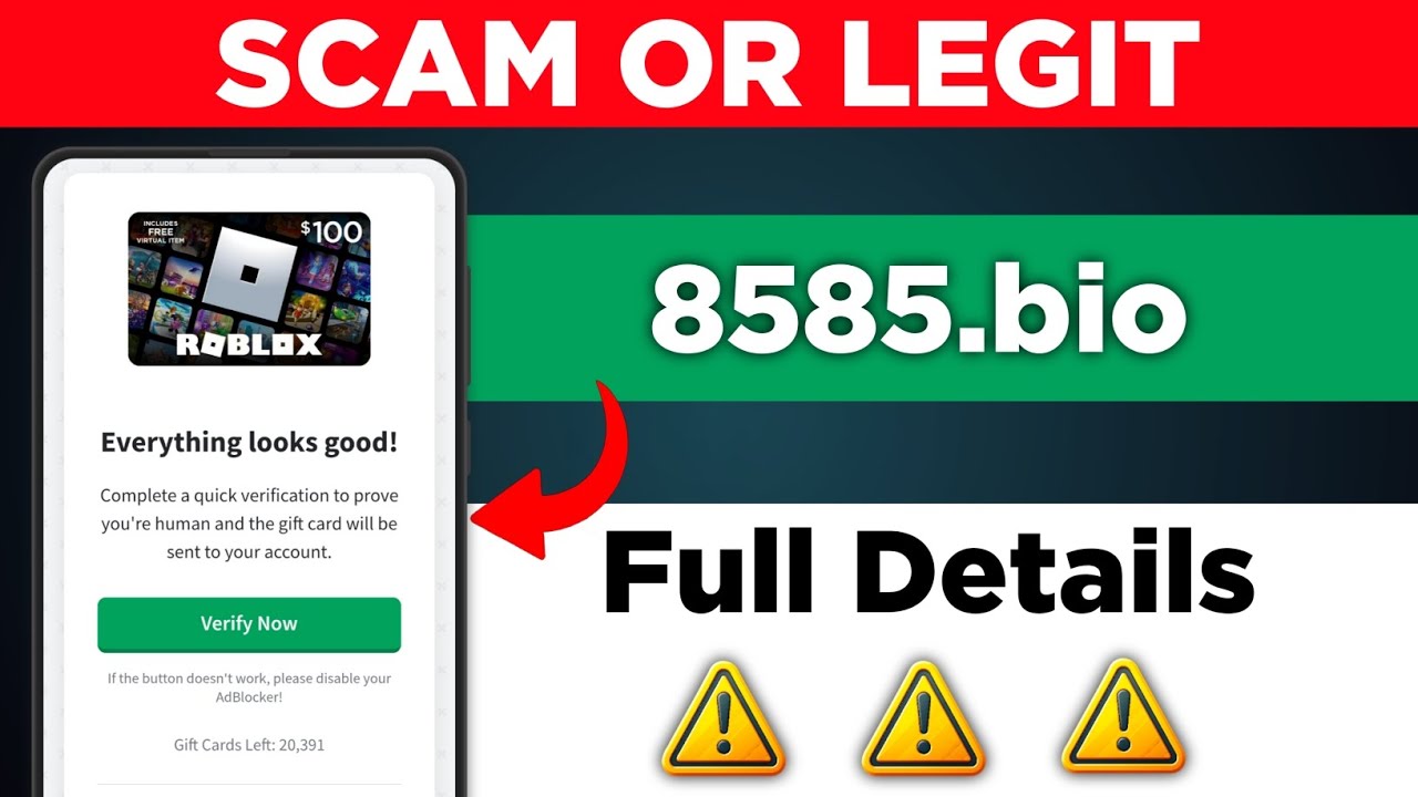 8585.bio Free Robux? Truth Revealed — Scam or Legit? Watch This! - YouTube