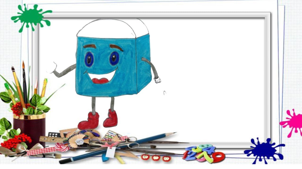 How to draw cartoon earaser easy way step by step #creativity - YouTube