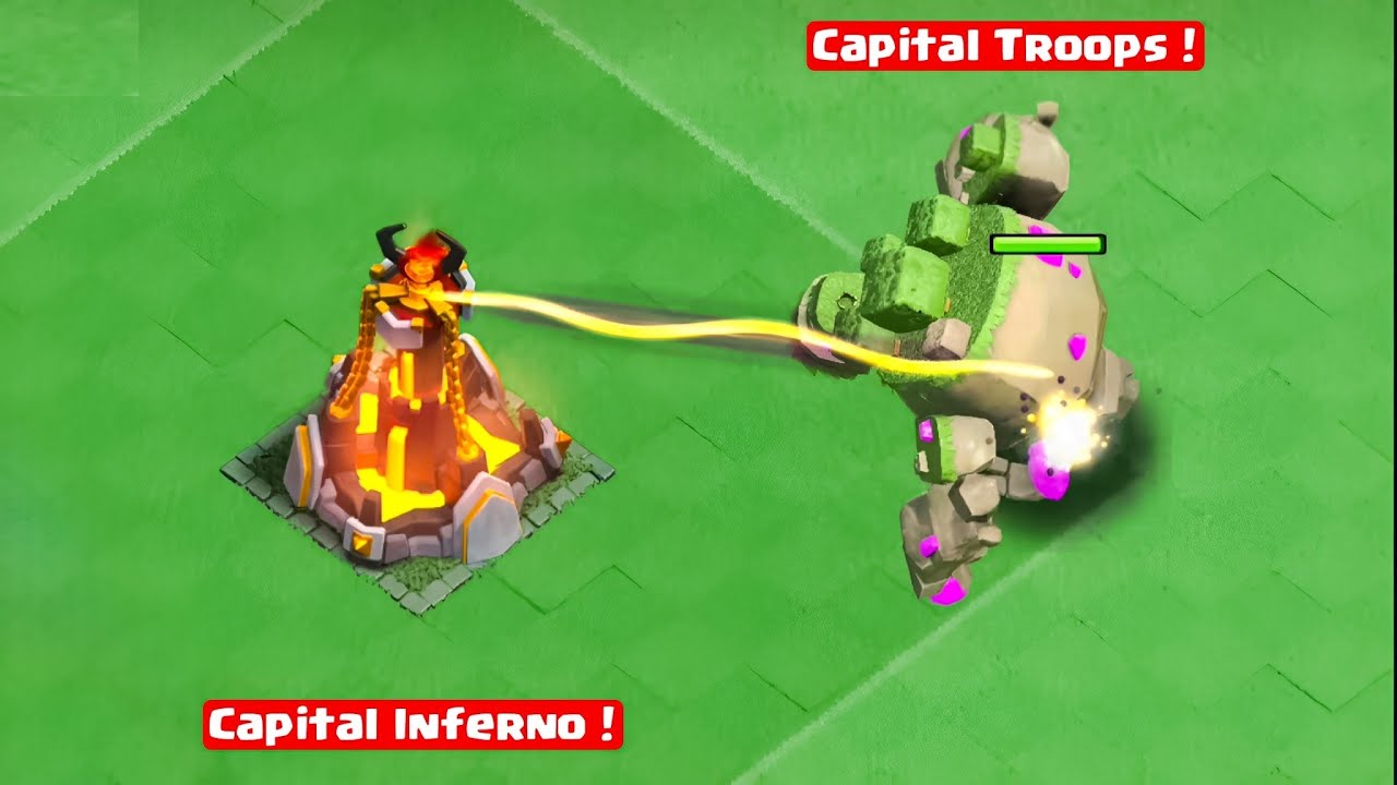 Clan Capital Max Inferno Tower vs All Clan Capital Troops ! - Clash of ...