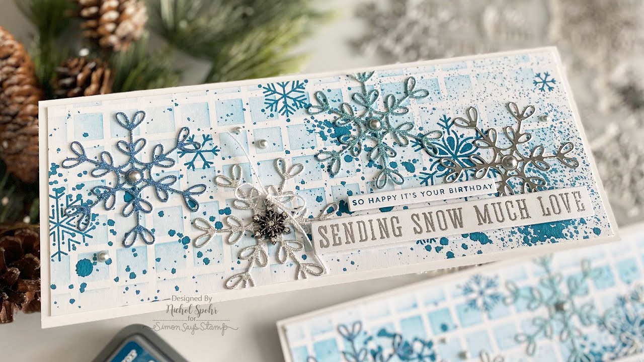 Make a Monochromatic Snowflake Winter Birthday Card! - YouTube